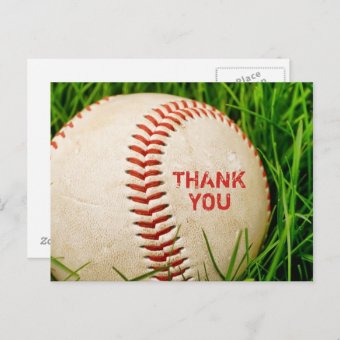 Baseball Thank You Postcard | Zazzle