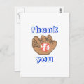 Baseball thank you postcard | Zazzle