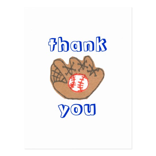 Baseball thank you postcard | Zazzle.com