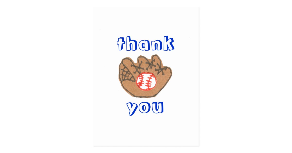 Baseball thank you postcard | Zazzle.com