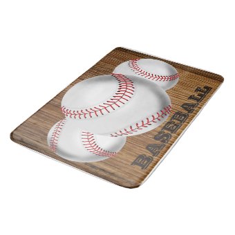 BASEBALL THEME BATH MAT | Zazzle
