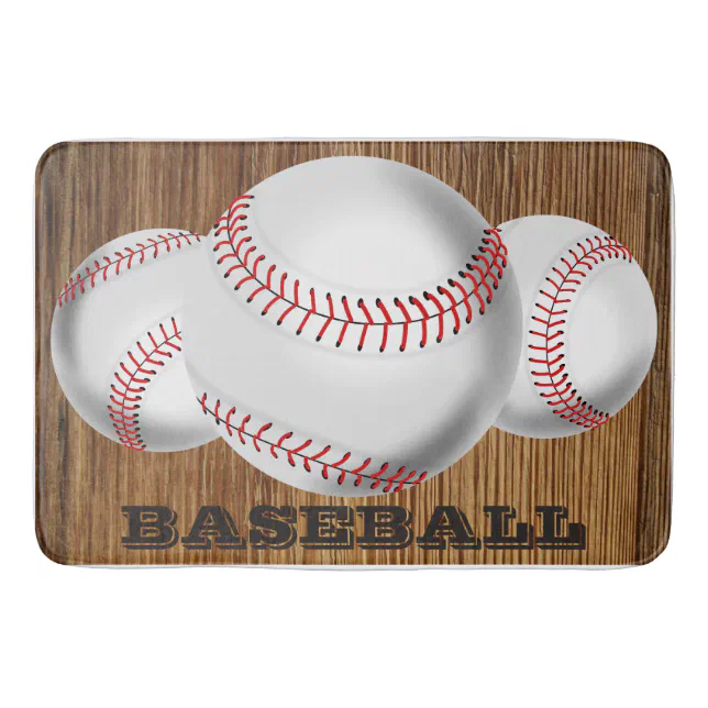 BASEBALL THEME BATH MAT | Zazzle