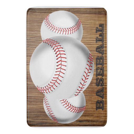 BASEBALL THEME BATH MAT | Zazzle