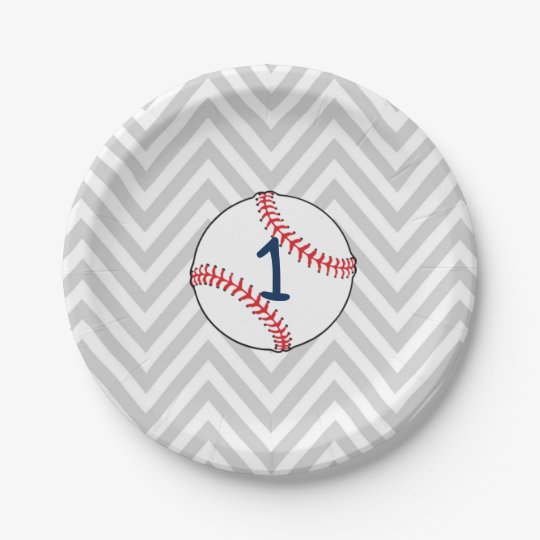 Baseball Theme First Birthday Paper Plates | Zazzle.com