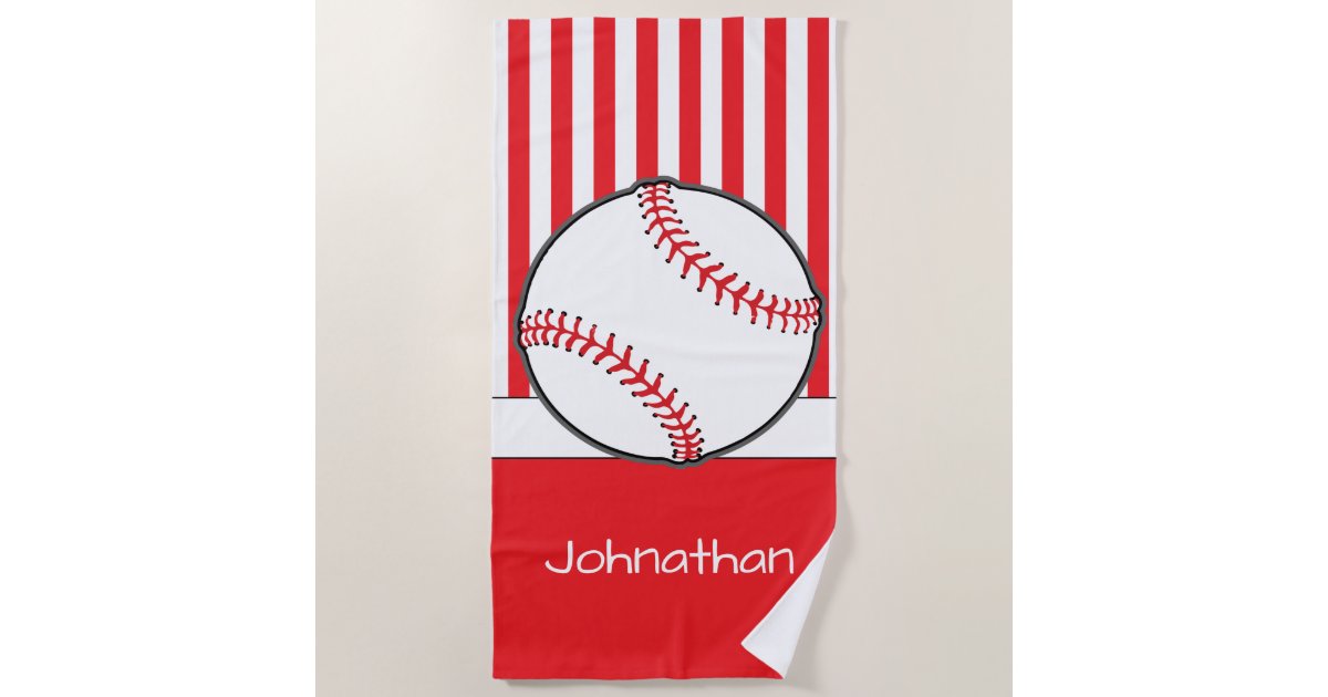 Baseball Theme | Personalized Beach Towel | Zazzle