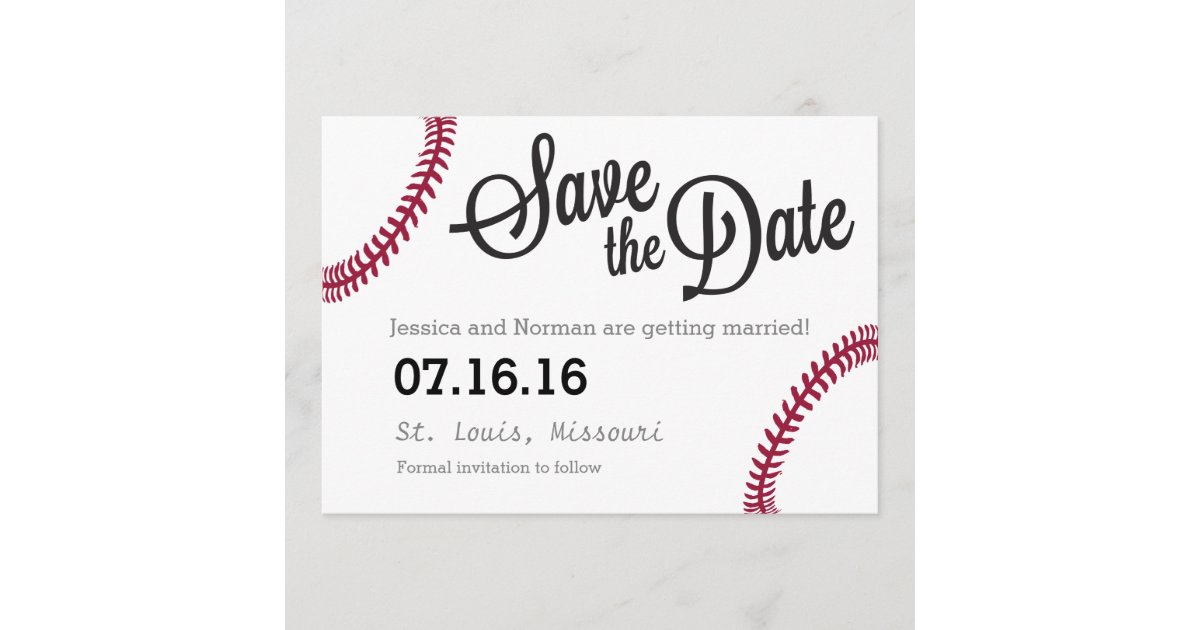 Baseball theme Save the Date | Zazzle.com