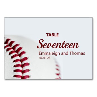 Baseball Theme Script Table Number | Zazzle