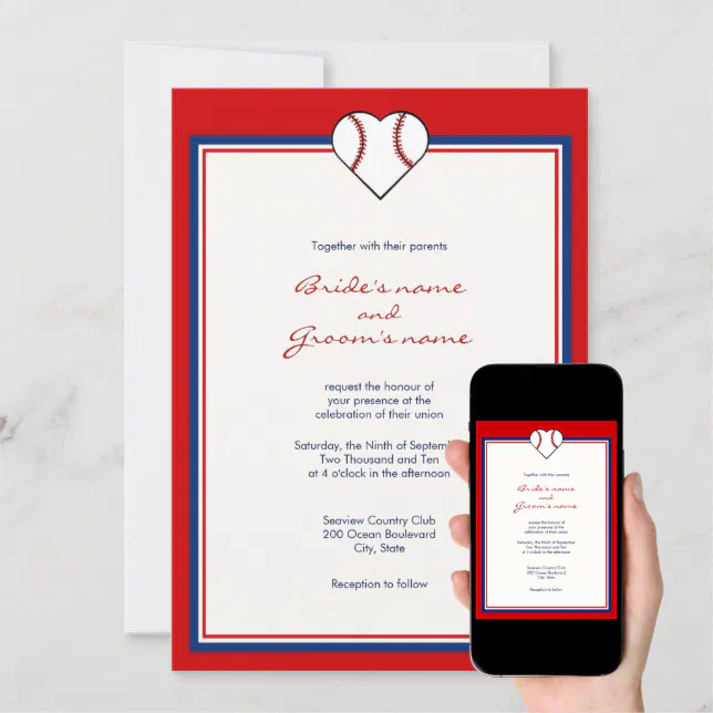 Baseball Theme Wedding Invitations | Zazzle