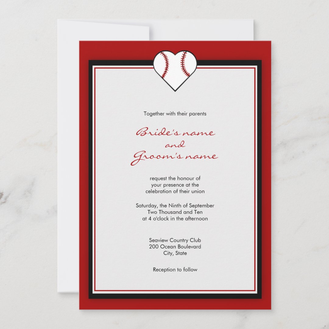 Baseball Theme Wedding Invitations | Zazzle