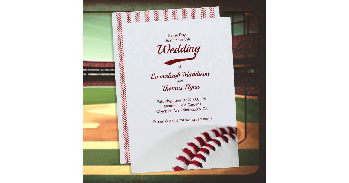 Baseball Theme Wedding Invitations | Zazzle