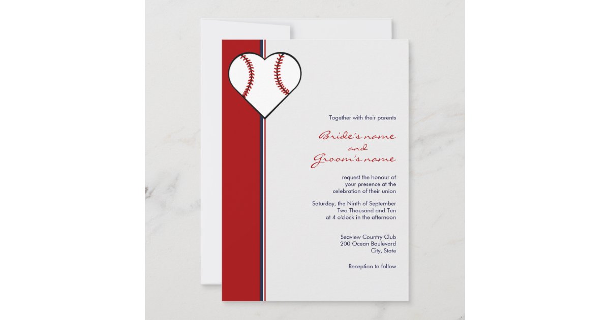 Baseball Theme Wedding Invitations | Zazzle