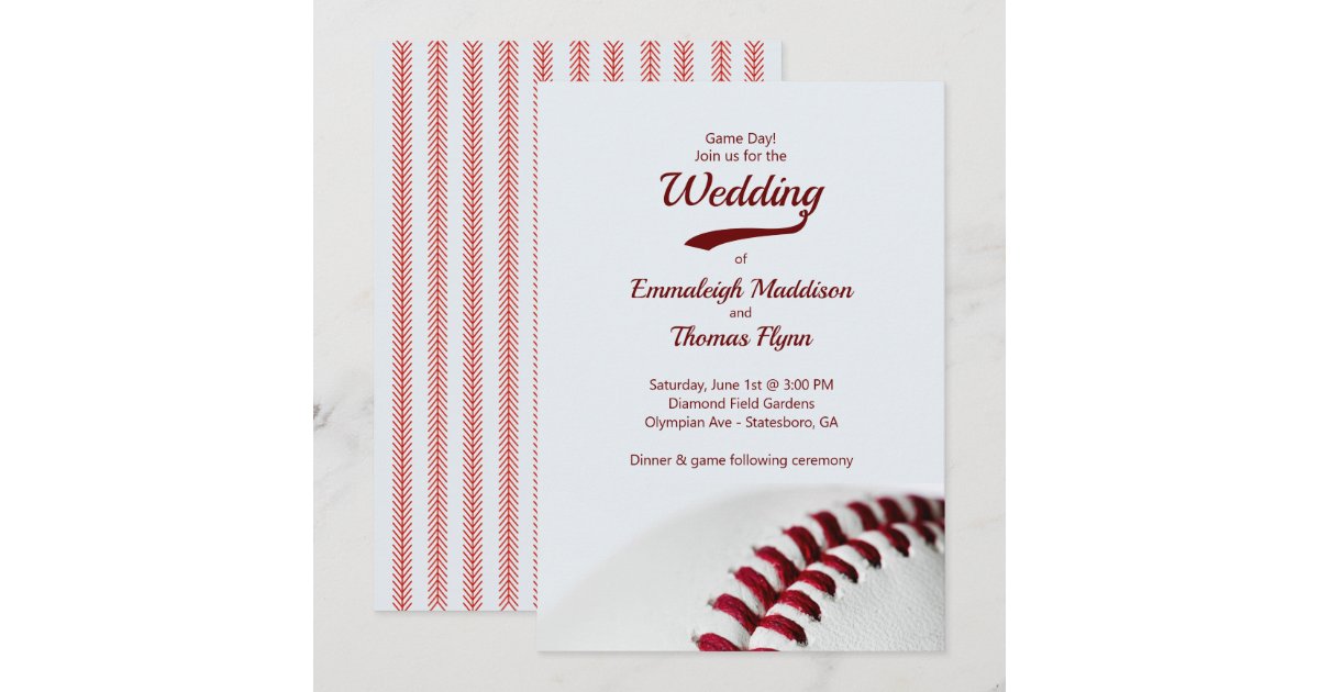 Baseball Theme Wedding Invitations | Zazzle