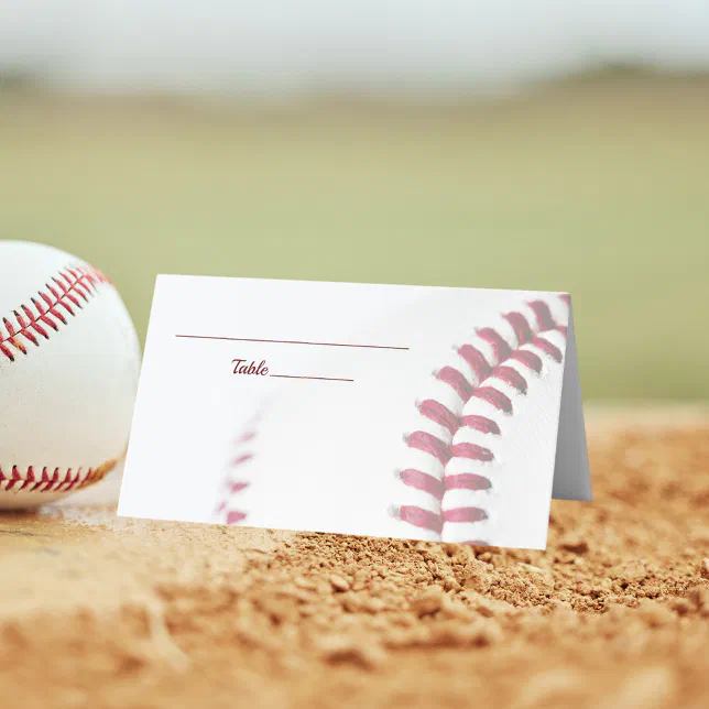 Baseball Theme Wedding Place Card | Zazzle