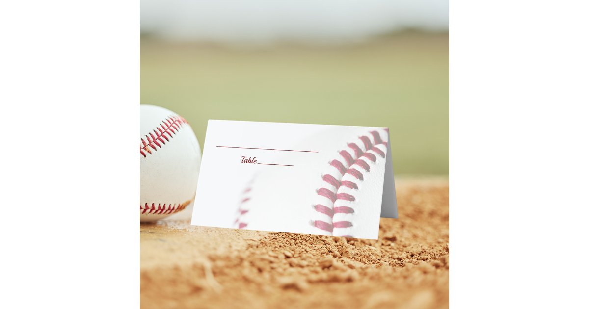 Baseball Theme Wedding Place Card | Zazzle