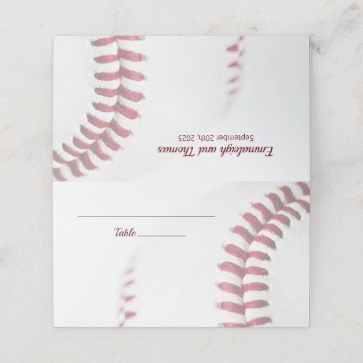 Baseball Theme Wedding Place Card | Zazzle