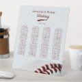 Baseball Theme Wedding Seating Chart Pedestal Sign | Zazzle