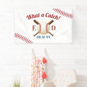 Baseball Theme What a Catch Sports Wedding Welcome Banner | Zazzle