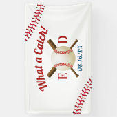 Baseball Theme What a Catch Sports Wedding Welcome Banner | Zazzle