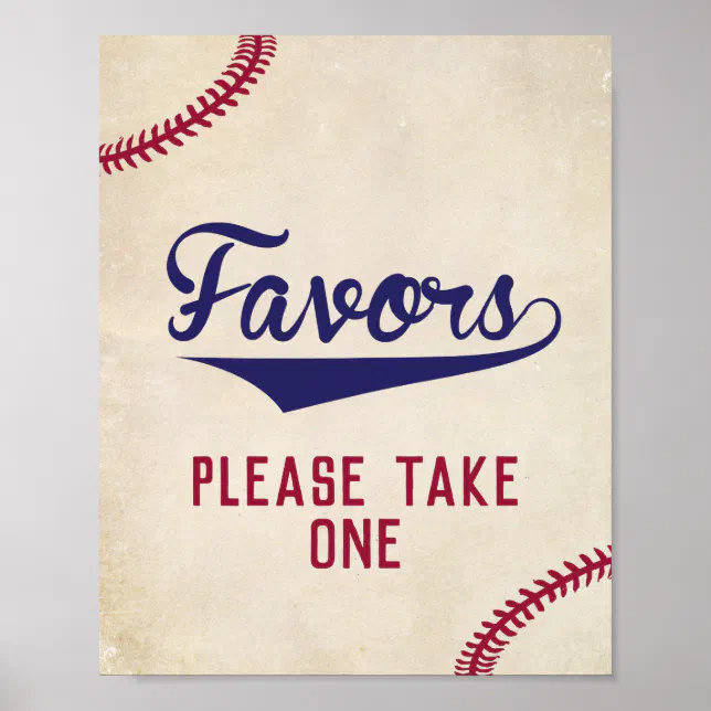 Baseball Themed Baby Shower Favors Take One Sign | Zazzle