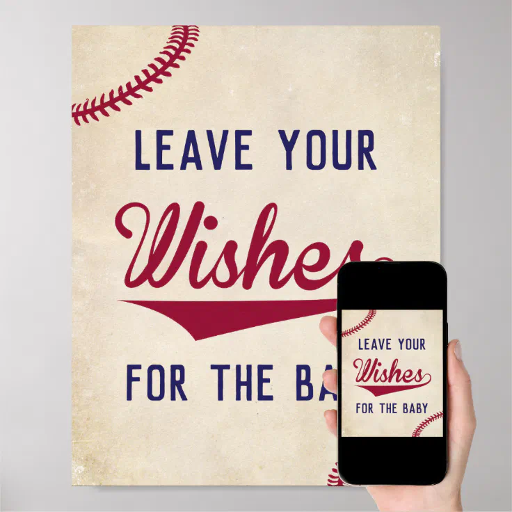 Baseball Themed Baby Shower Wishes for Baby Sign | Zazzle