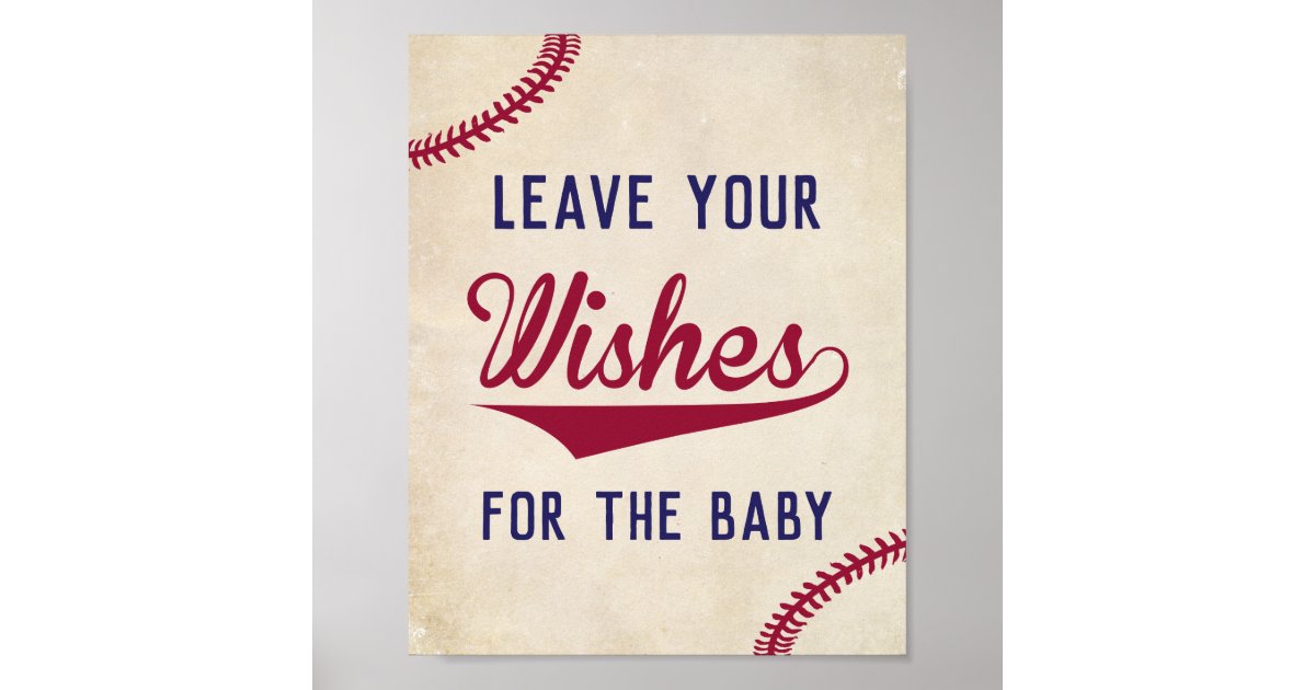 Baseball Themed Baby Shower Wishes for Baby Sign | Zazzle