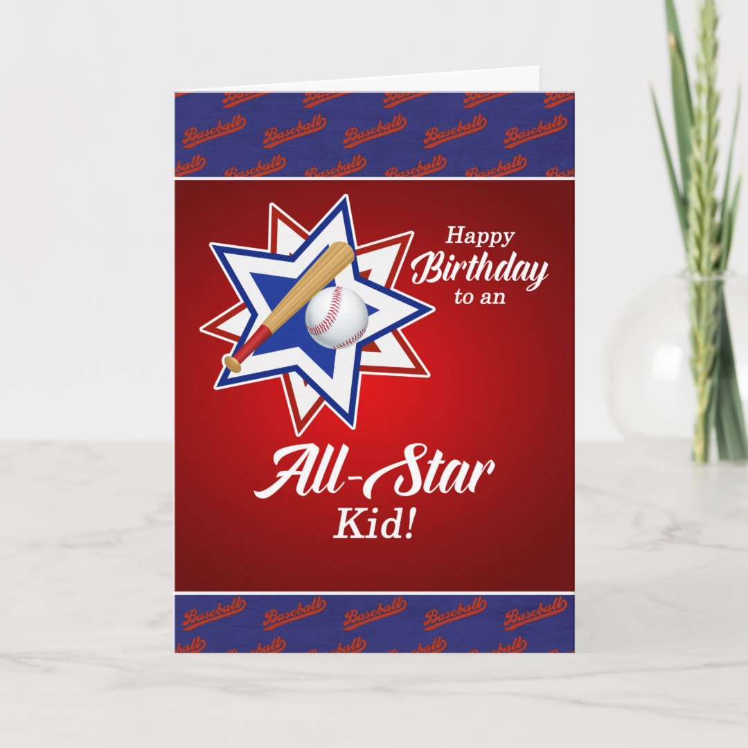 Baseball Themed Birthday for the Sports Fan Kid Card | Zazzle