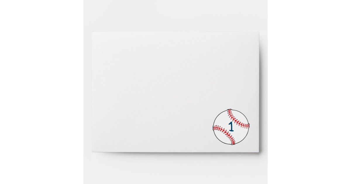 Baseball themed First Birthday Envelopes | Zazzle