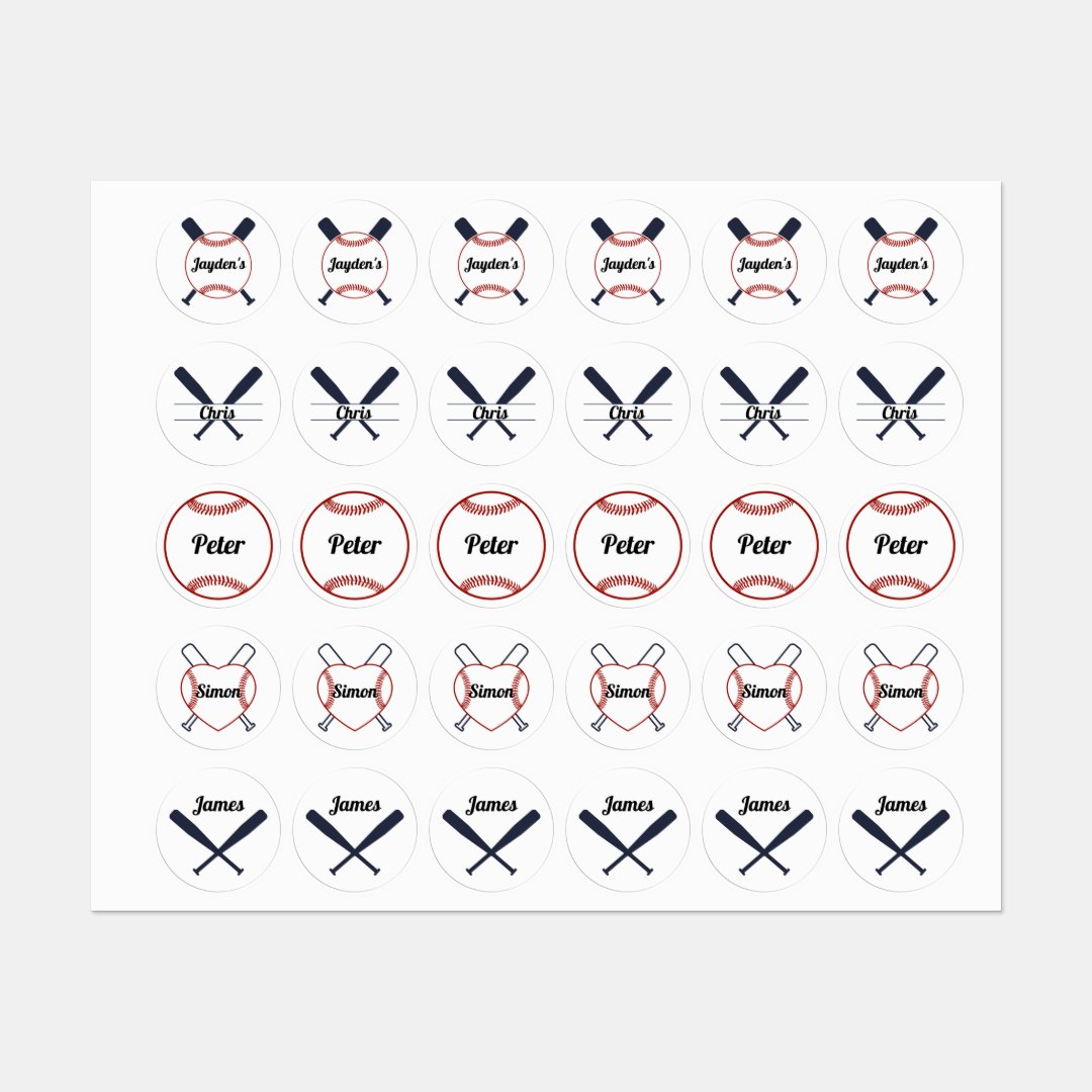Baseball Themed. Labels | Zazzle