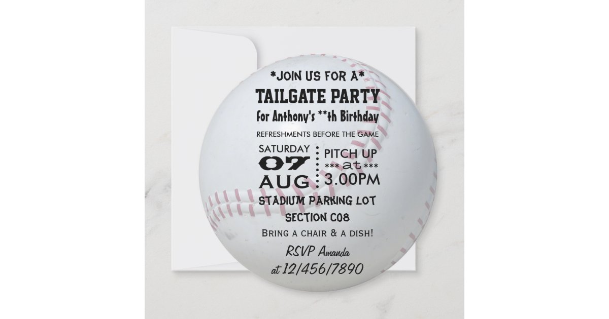 Baseball Themed Party Invitation | Zazzle
