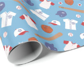 Baseball Themed Pattern Boys Wrapping Paper | Zazzle