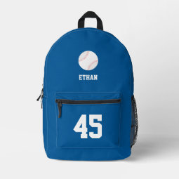 Baseball Themed Personalized Printed Backpack | Zazzle