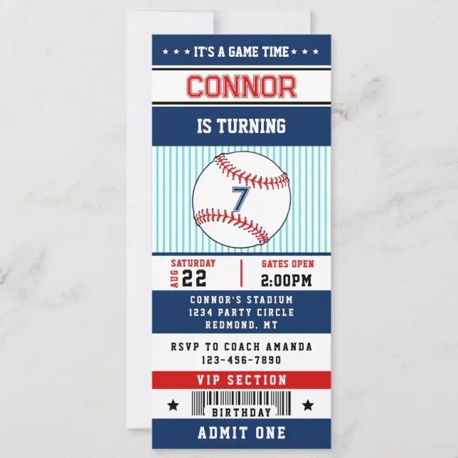 Baseball Ticket Invitation | Zazzle