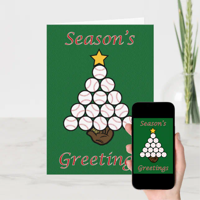 Baseball Tree Holiday Card | Zazzle
