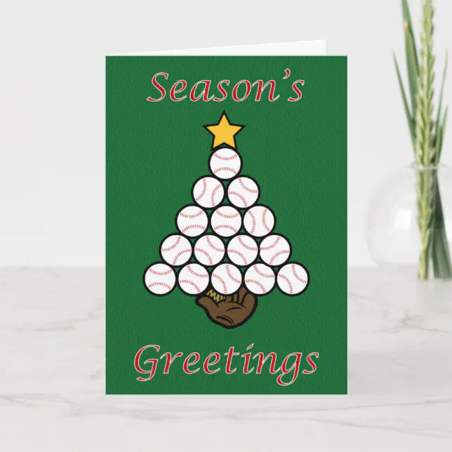 Baseball Tree Holiday Card | Zazzle