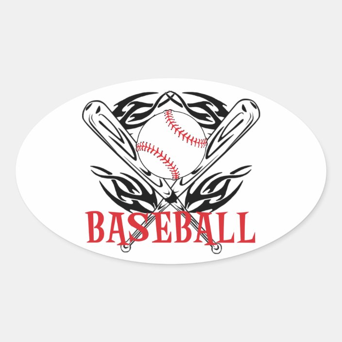 Baseball Tribal Oval Sticker | Zazzle.com