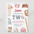 Baseball Turning Two Boy 2nd Birthday Invitation | Zazzle