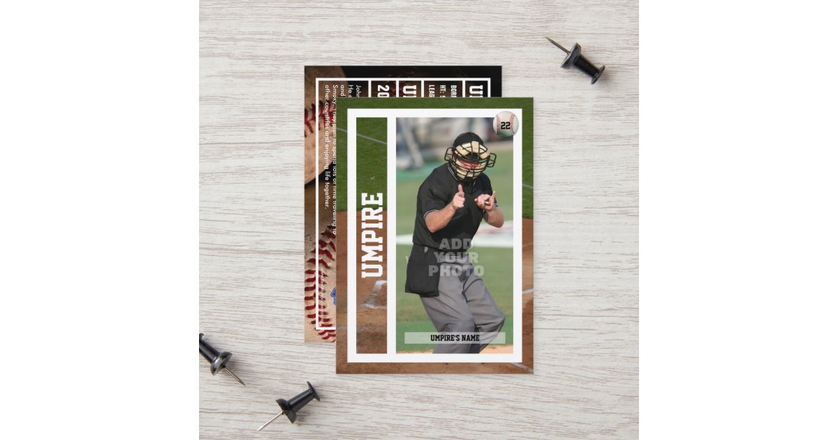 Baseball Umpire Retirement Souvenir Trading Card | Zazzle