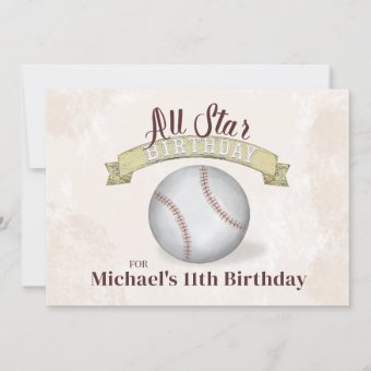 Baseball Vintage All Star QR Code Social Media Invitation | Zazzle