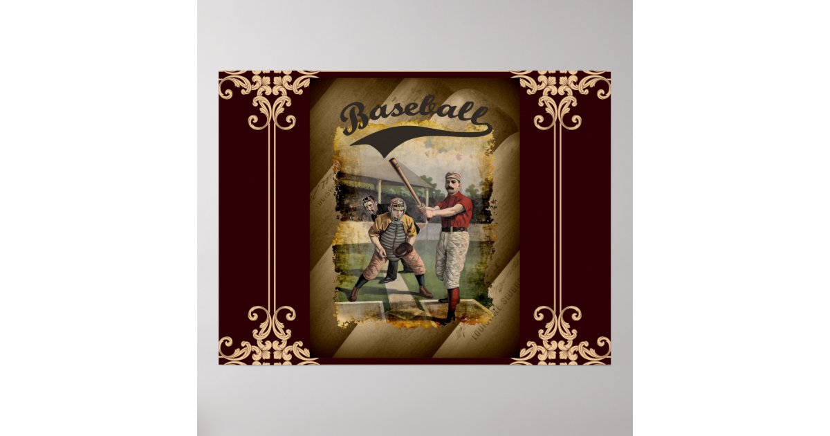 Baseball:Vintage Poster | Zazzle