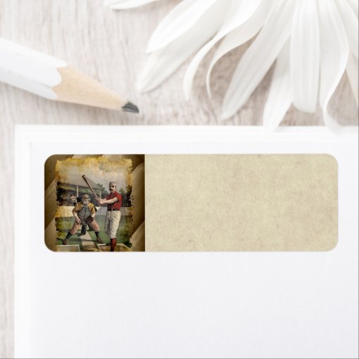 Baseball:Vintage Return Address Label | Zazzle