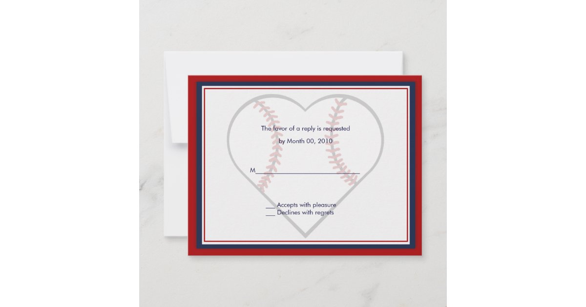 Baseball Wedding Invitation reply cards | Zazzle