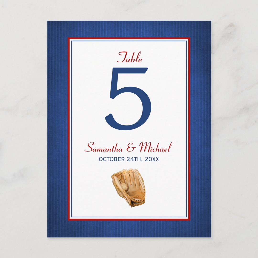 Baseball Wedding Table Number | Zazzle