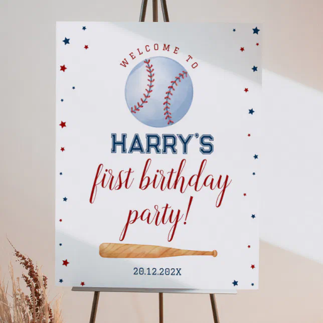 Baseball Welcome Sign Birthday Baby Shower | Zazzle