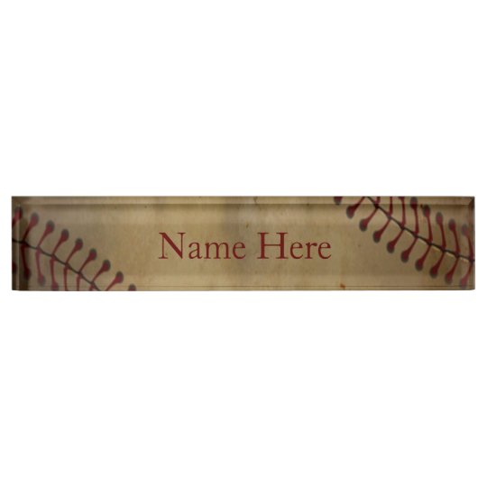 Baseball with Monogram Desk Name Plate | Zazzle.com