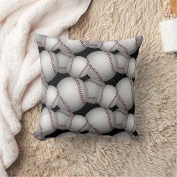 Baseballs Pattern Throw Pillow | Zazzle