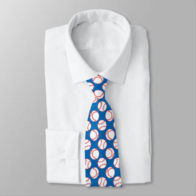 Baseballs Pattern Tie | Zazzle