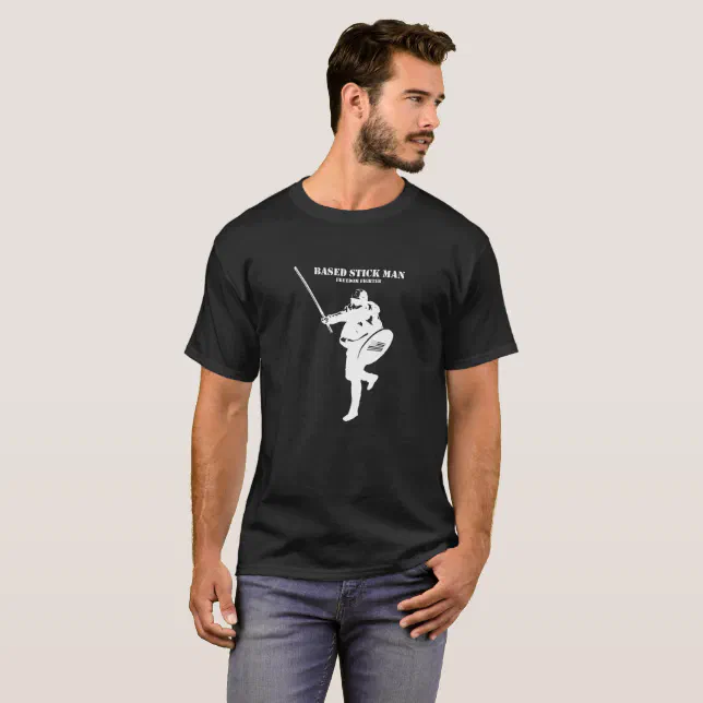 Based stickman white logo shirt | Zazzle