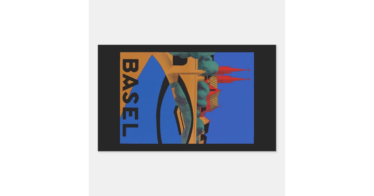 Basel Rectangular Sticker | Zazzle