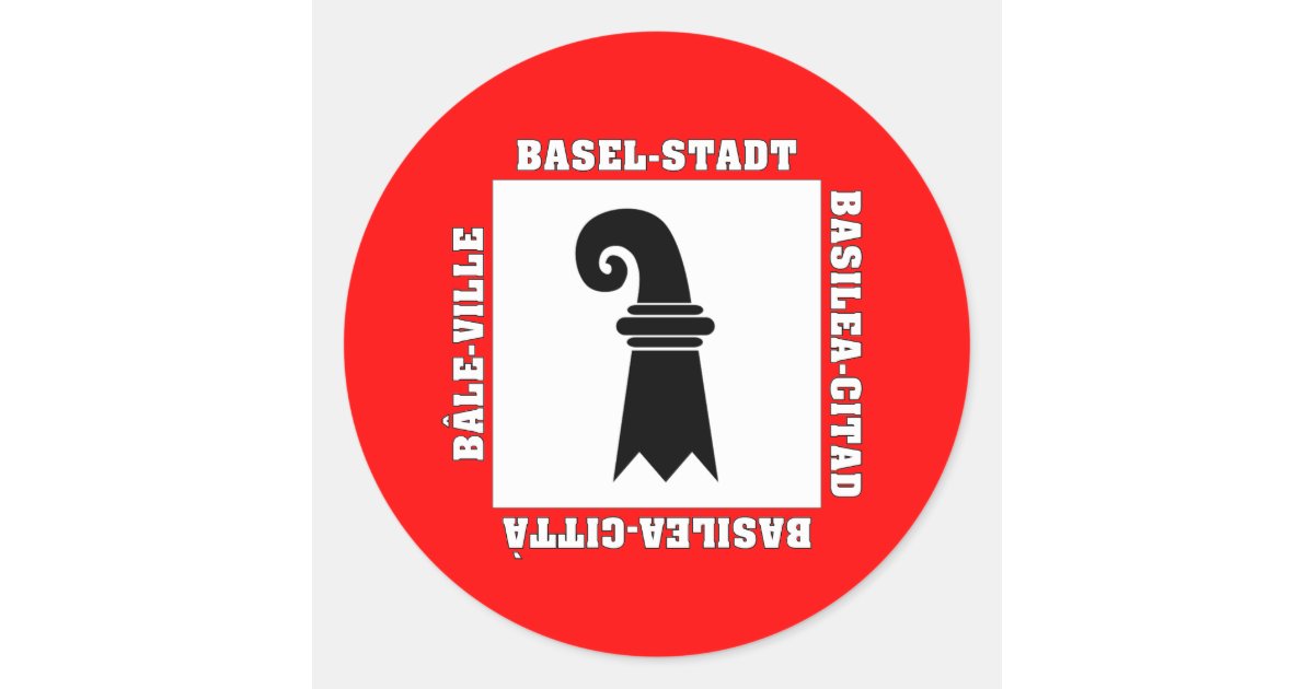 Basel Stadt Switzerland Flag Classic Round Sticker | Zazzle