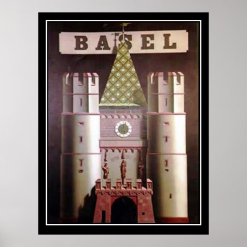 Basel Switzerland Vintage Travel Poster | Zazzle